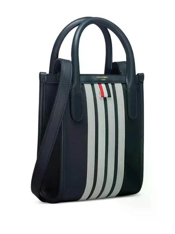 Thom Browne Four-bar Stripe Tote Bag - Blue