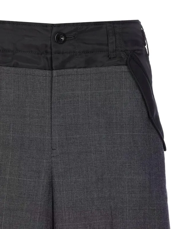 Sacai Check-pattern Buckle Trousers