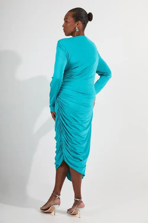 Karen Millen Long Sleeve Ruched Maxi Dress
