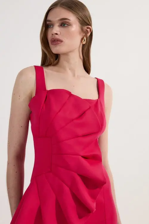 Karen Millen Scuba Drama Ruffle Mini Dress