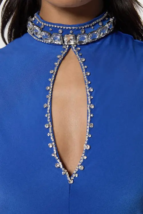 Karen Millen Embellished Jersey Crepe Maxi Dress