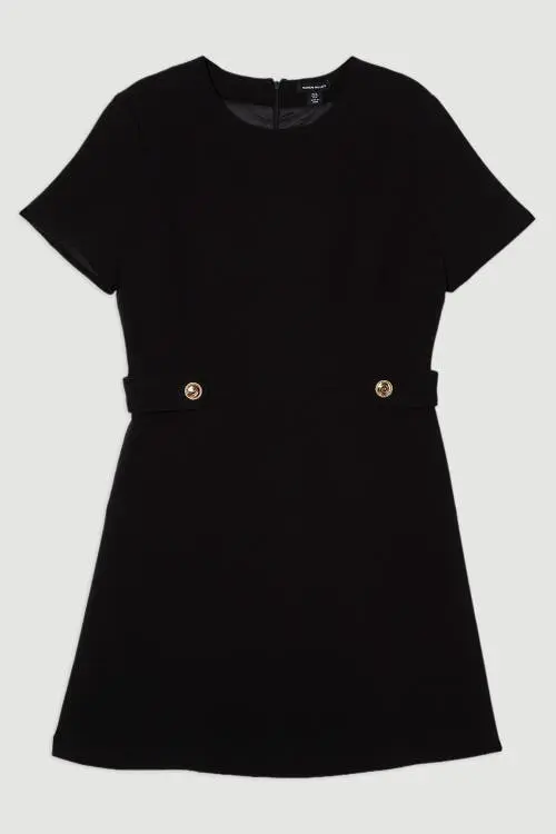Karen Millen Tab Detail Tailored Mini Dress - Black