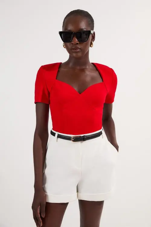 Karen Millen Sweetheart Neckline Bodysuit
