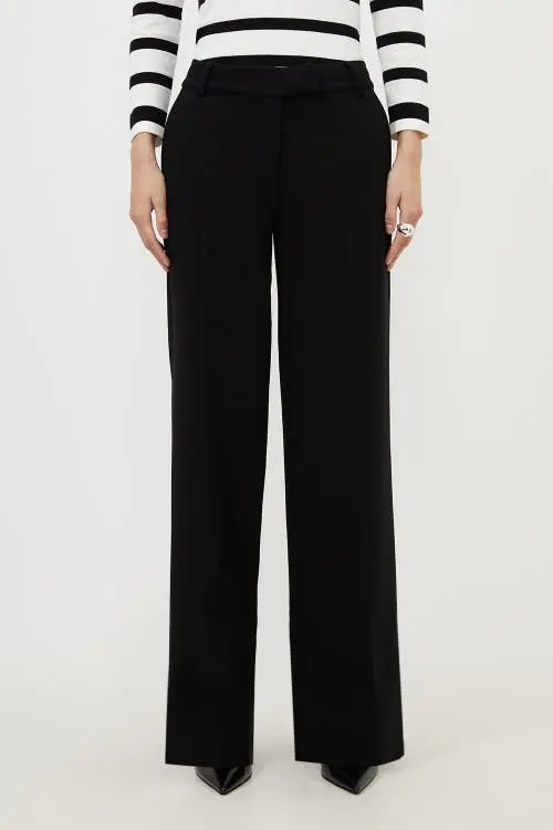 Karen Millen Tailored Straight Leg Trousers - Black