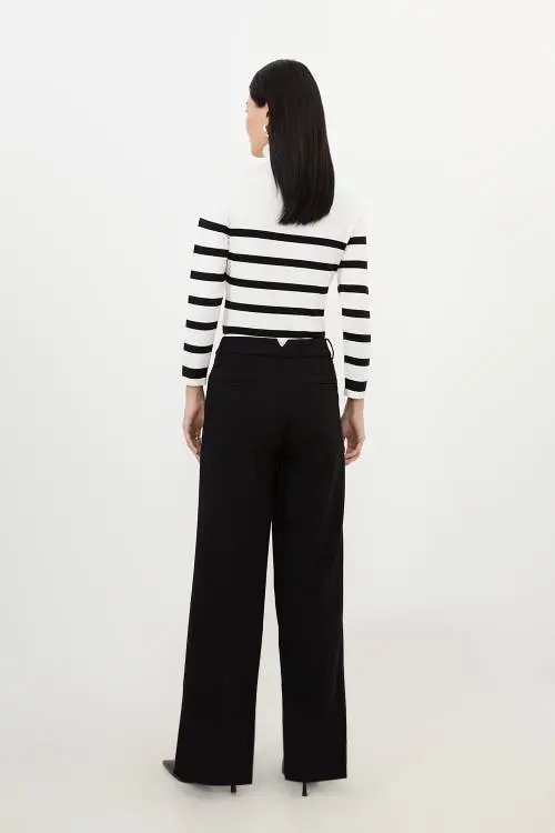 Karen Millen Tailored Straight Leg Trousers - Black