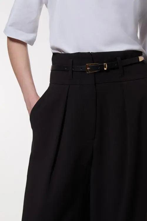 Karen Millen High-waisted Wide-leg Trousers - Black