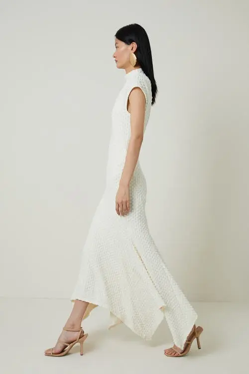 Karen Millen Textured Jersey Maxi Dress With Dramatic Hem