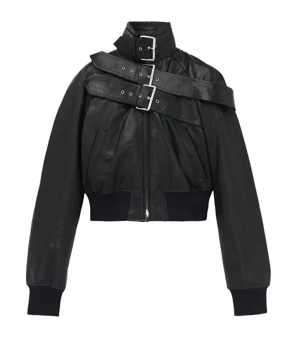 Alexander McQueen Leather Bomber Jacket