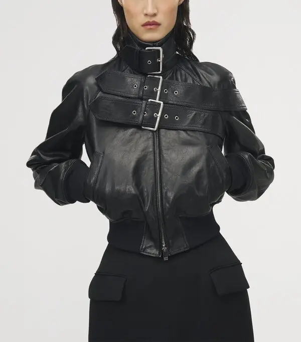 Alexander McQueen Leather Bomber Jacket