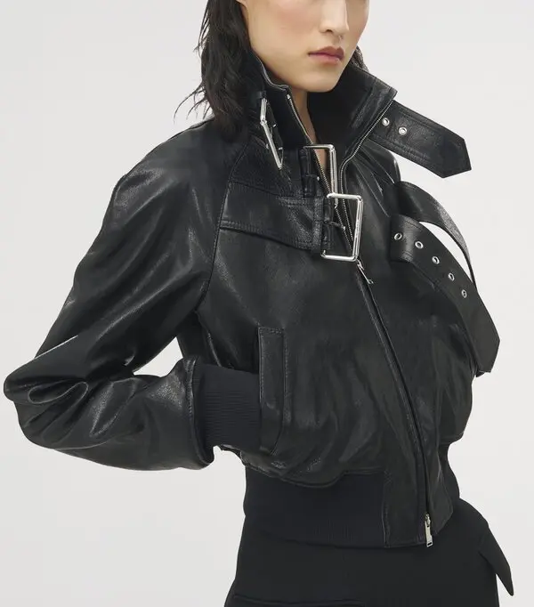 Alexander McQueen Leather Bomber Jacket