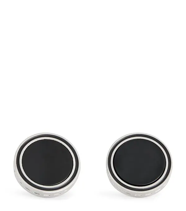Tateossian Round Onyx Cufflinks