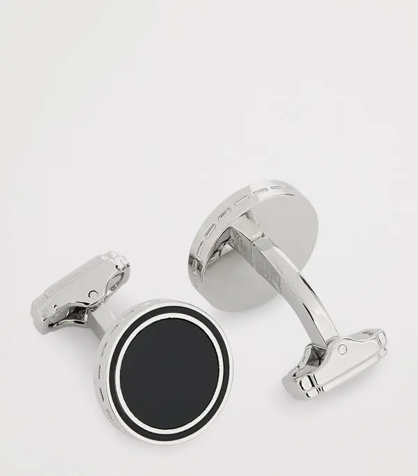 Tateossian Round Onyx Cufflinks