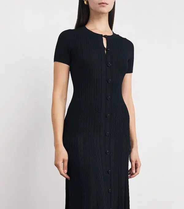 Sandro Knit Buttoned Maxi Dress