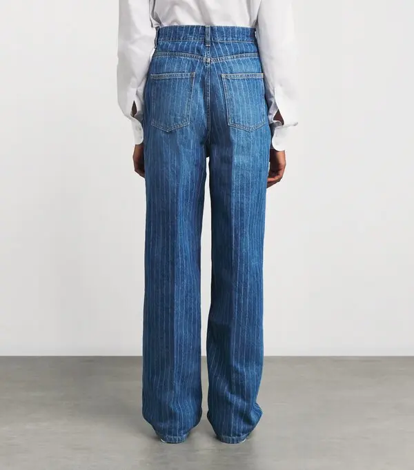 Sandro Stripe Wide-leg Jeans