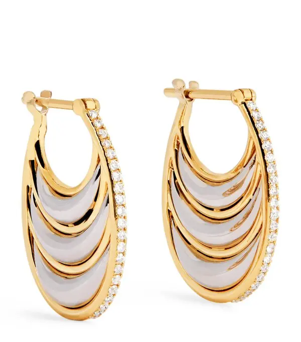 L'ATELIER NAWBAR N93 Triple Bloop Moon Hoop Earrings - Gold