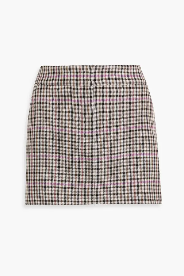 Veronica Beard Checked Tweed Mini Skirt