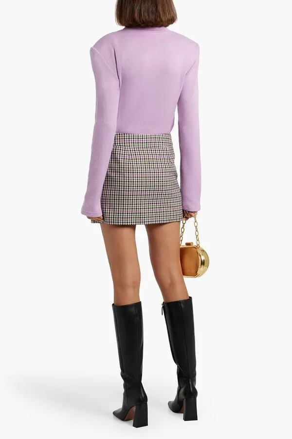 Veronica Beard Checked Tweed Mini Skirt