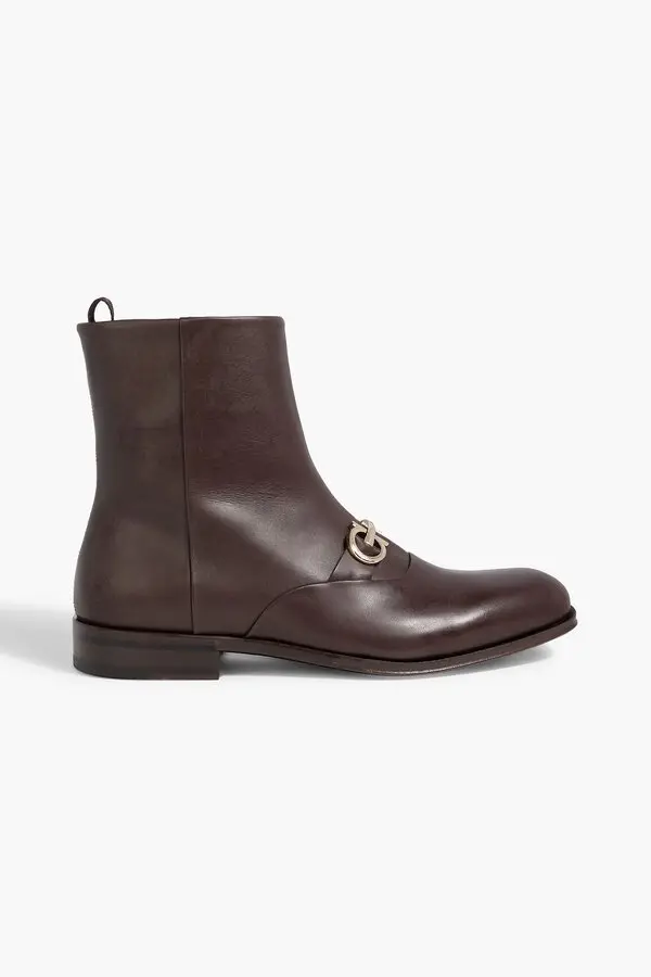 FERRAGAMO Geremia Gancini Leather Boots