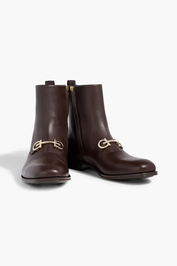 FERRAGAMO Geremia Gancini Leather Boots