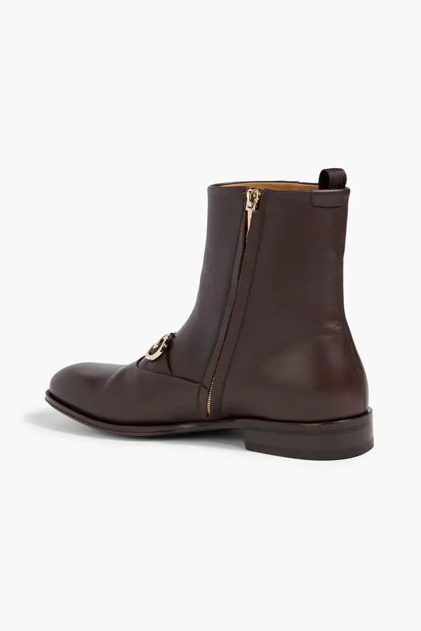 FERRAGAMO Geremia Gancini Leather Boots