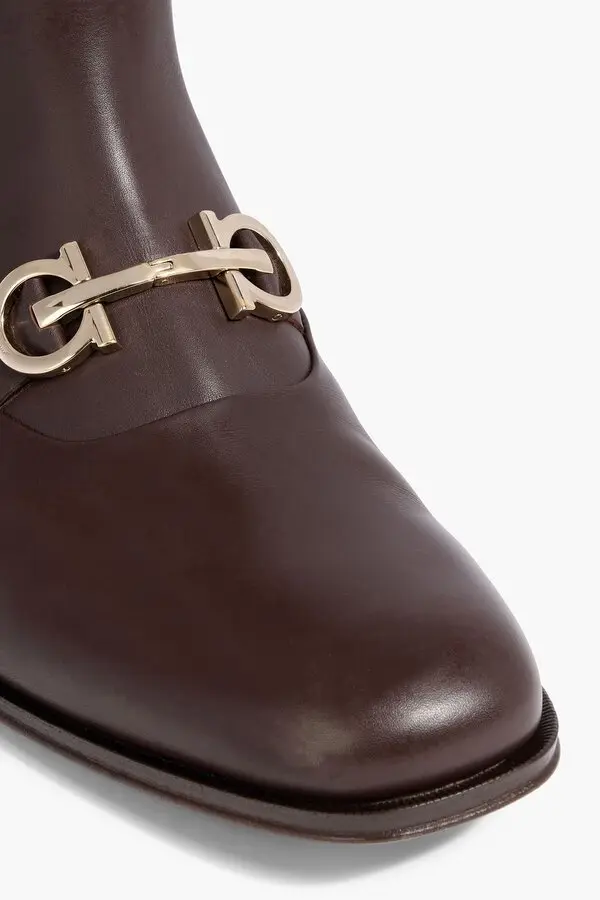 FERRAGAMO Geremia Gancini Leather Boots