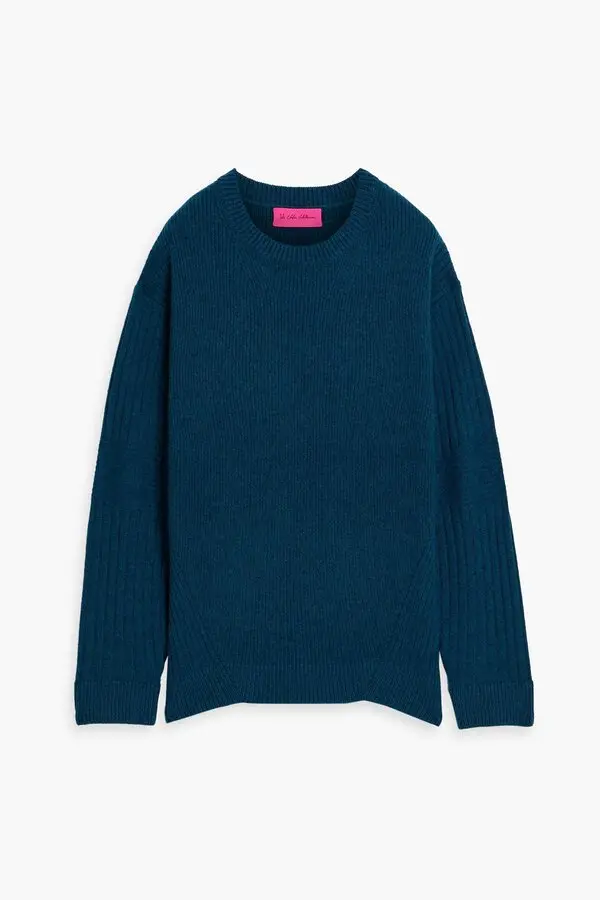 THE ELDER STATESMAN Spliced Ribbed Cashmere Sweater