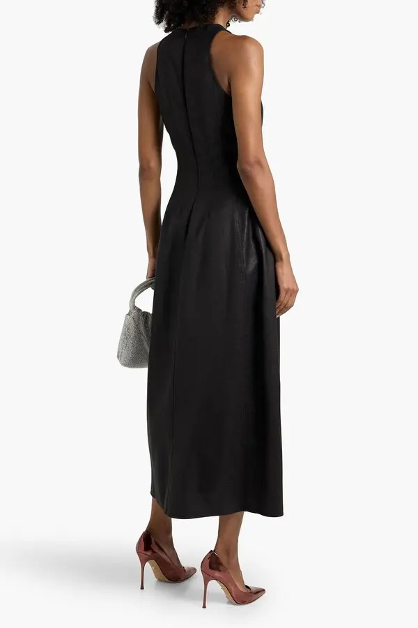 Brunello Cucinelli Metallic Wool-blend Midi Dress