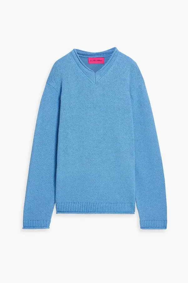 THE ELDER STATESMAN Nora Bouclé-knit Cotton Sweater
