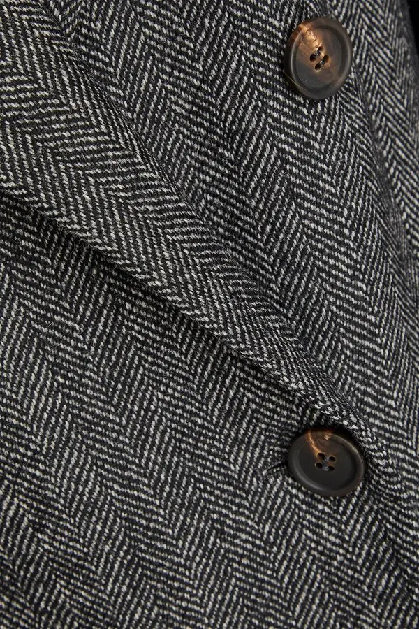 Brunello Cucinelli Double-breasted Herringbone Wool-blend Blazer