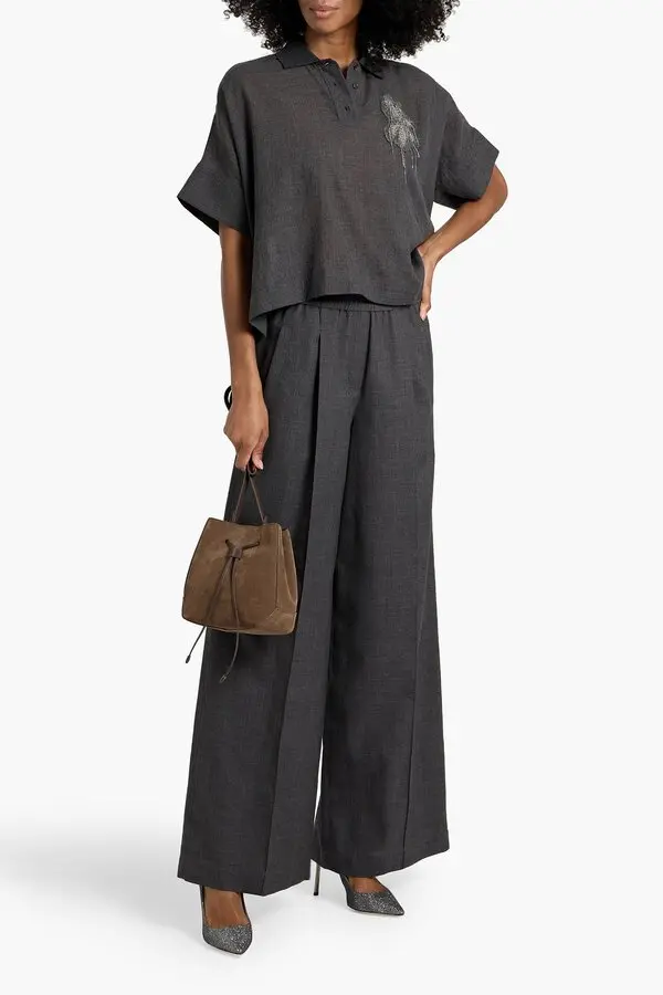 Brunello Cucinelli Pleated Wide-leg Wool Pants