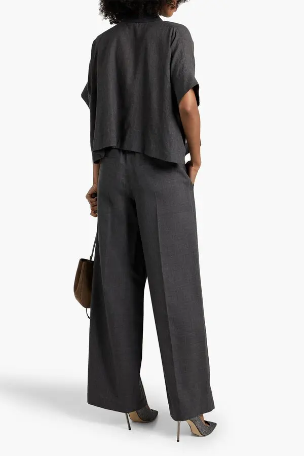Brunello Cucinelli Pleated Wide-leg Wool Pants