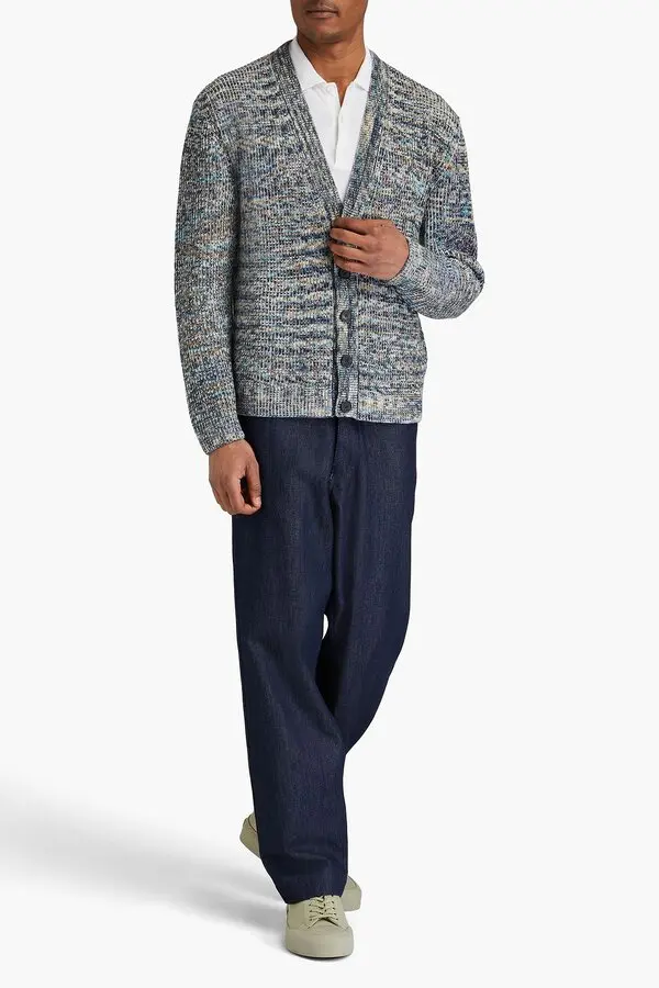 Missoni Marled Ribbed Cashmere And Wool-blend Cardigan