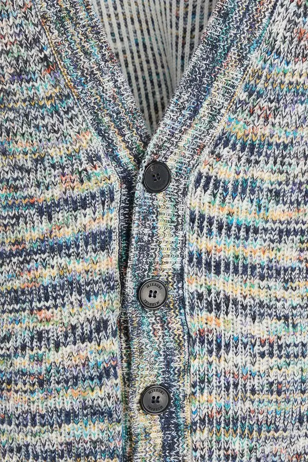 Missoni Marled Ribbed Cashmere And Wool-blend Cardigan
