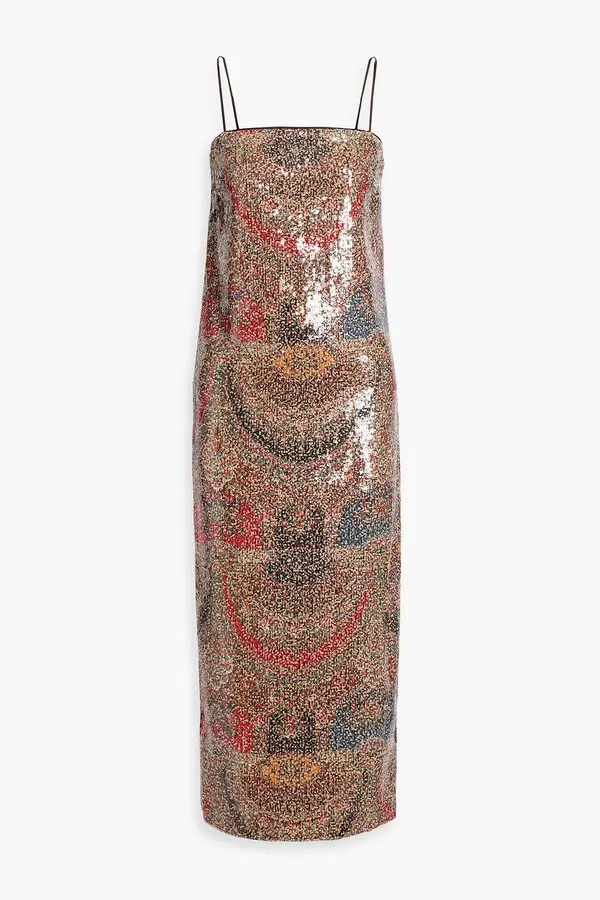 Veronica Beard Leda Sequined Paisley-print Maxi Dress