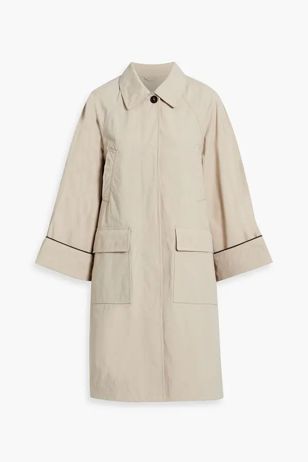 Brunello Cucinelli Canvas Coat With Bead Embellishment