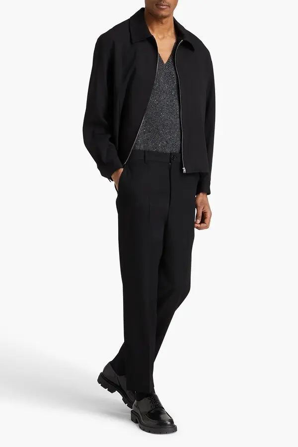Sandro Wool-blend Crepe Jacket