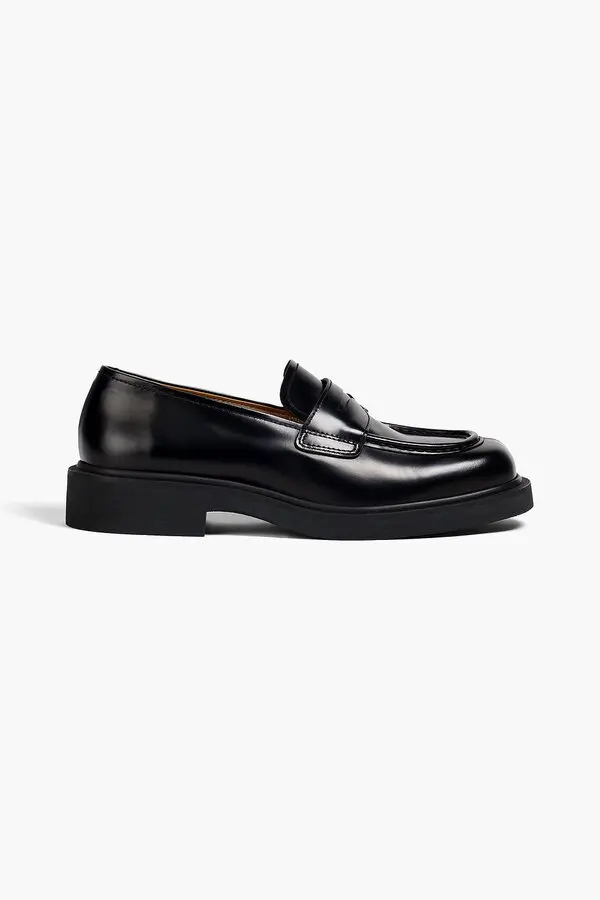 Sandro Glossed-leather Penny Loafers