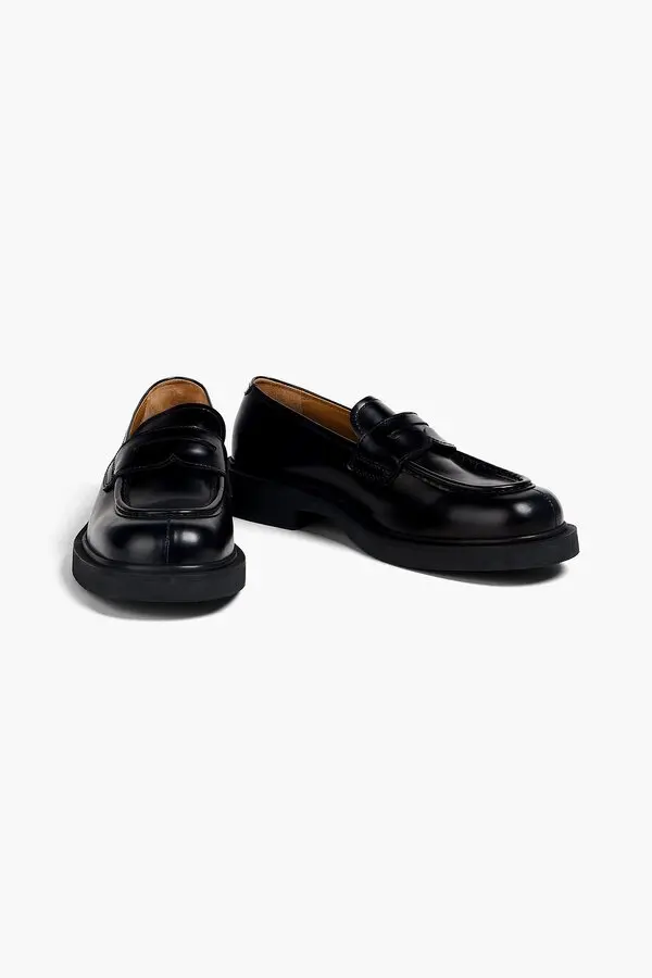Sandro Glossed-leather Penny Loafers