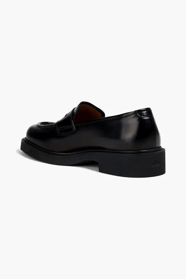 Sandro Glossed-leather Penny Loafers