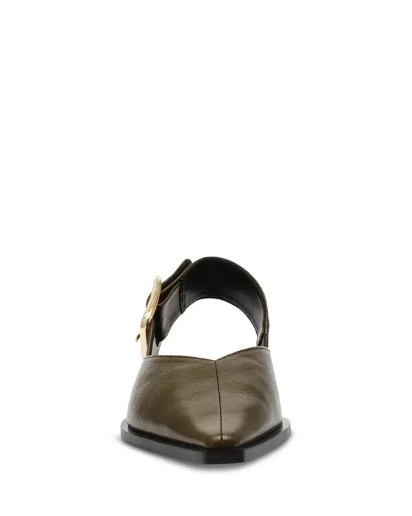 Steve Madden Pointed Flat - Olive Leather