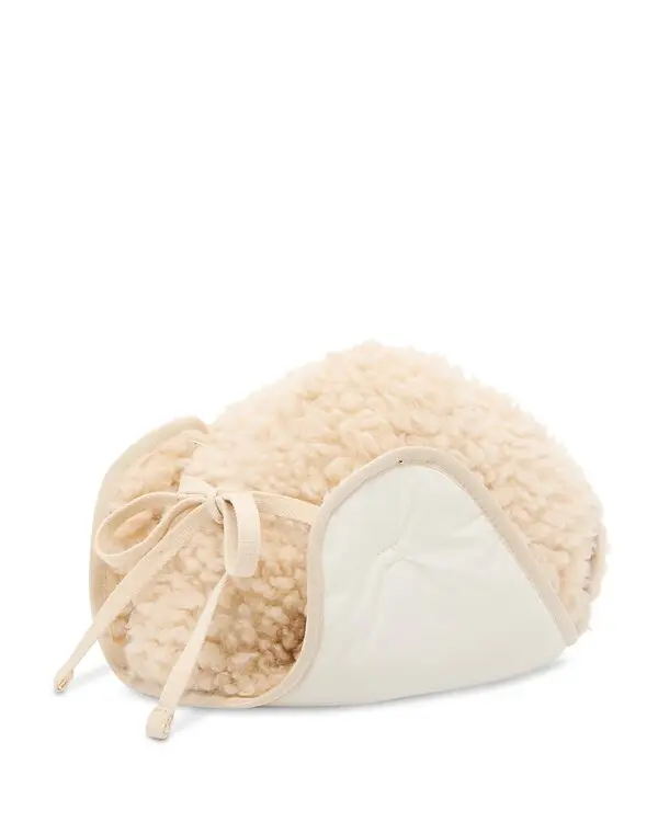 Moncler Aviator Teddy Fleece Hat - Natural