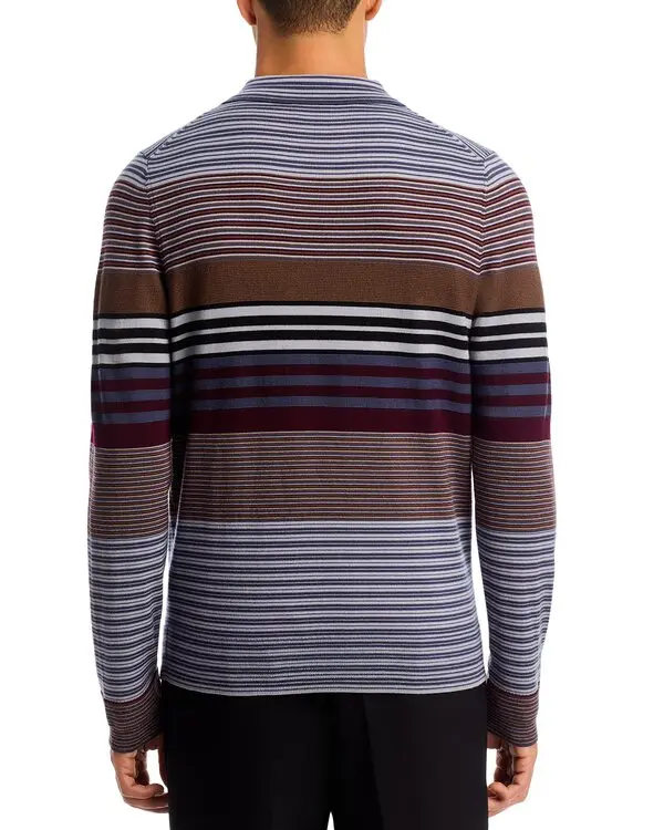 Paul Smith Wool Striped Polo Sweater - Dark Violet