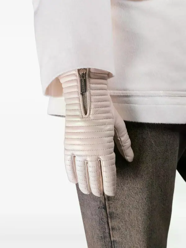 MOORER Quilted Zip-fastening Gloves