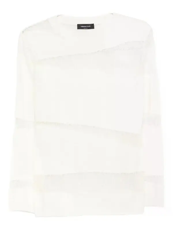 Fabiana Filippi Mesh-panel Sweater - Neutrals