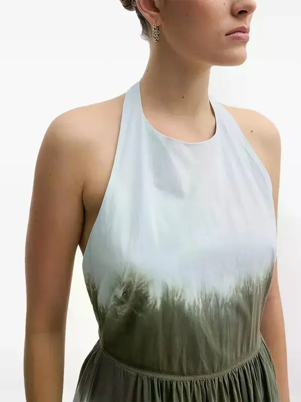 Dkny Halter-neck Tie-dye Maxi Dress - Blue