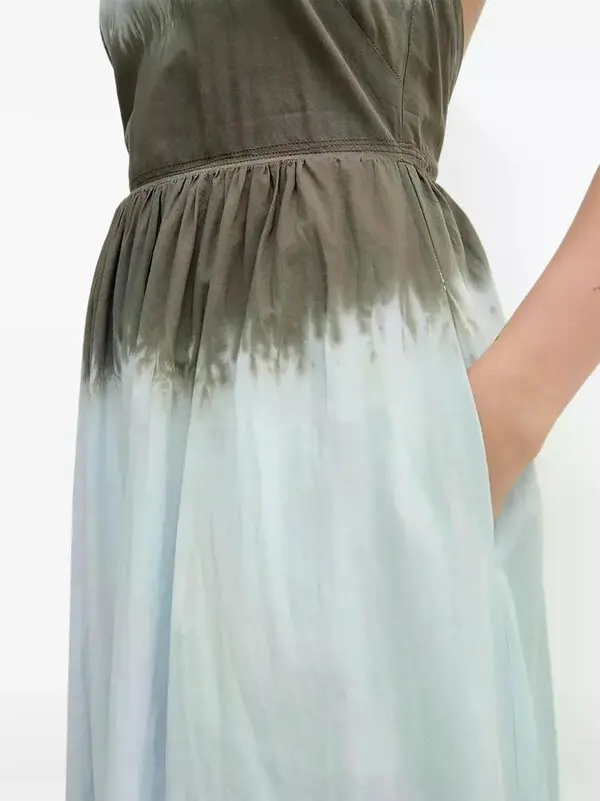 Dkny Halter-neck Tie-dye Maxi Dress - Blue