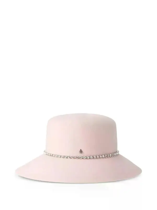 MAISON MICHEL Rhinestone-embellished Hat - Pink