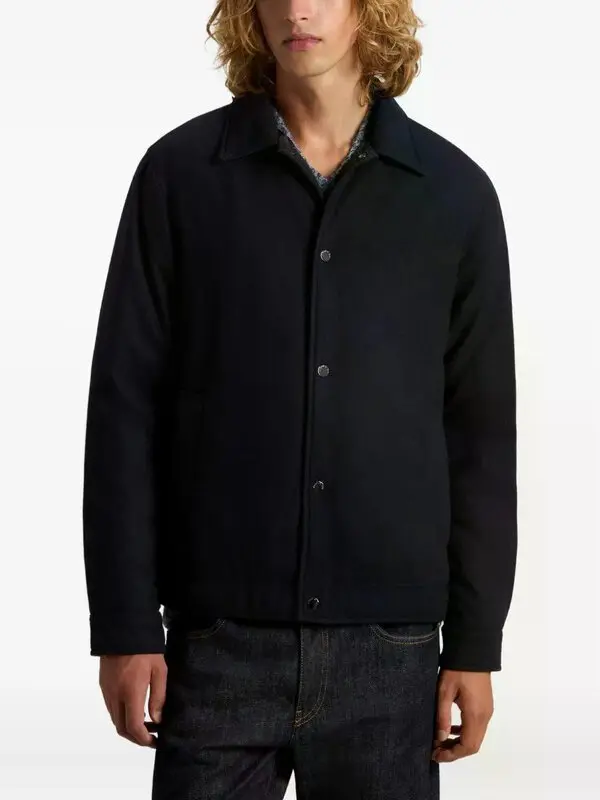 Woolrich Wool Buttoned Shirt Jacket - Blue