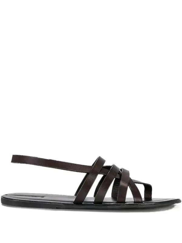 THE ROW Leather Slingback Sandals - Brown