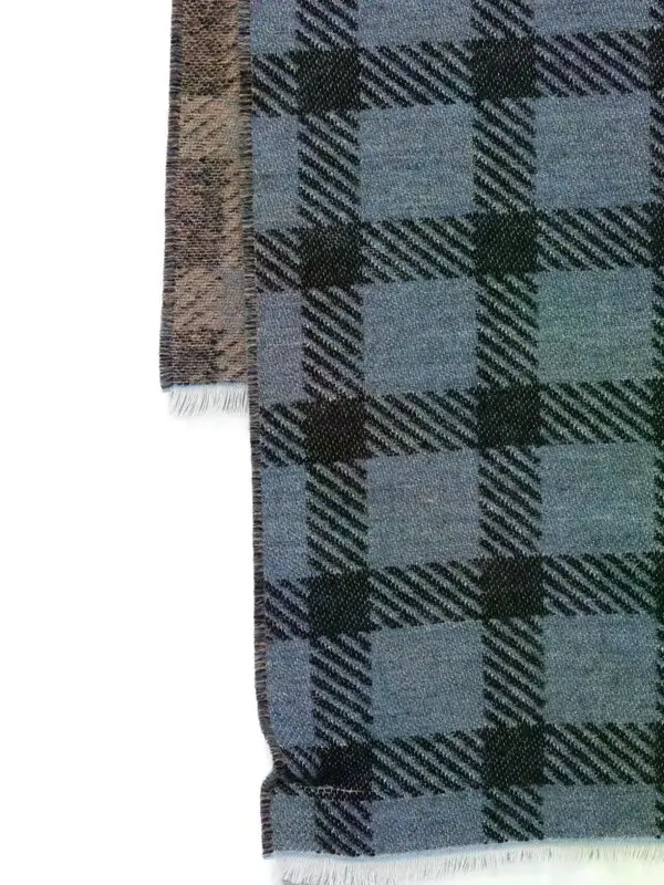Emporio Armani Check-pattern Logo Scarf